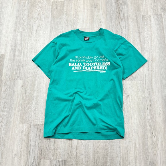Vintage | Shirts | Vintage 9s Bald Toothless And Diapered Humor Shirt ...